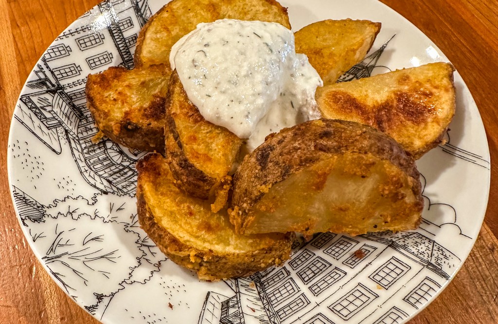 Crispy Lemon Potatoes w/ Whipped Dill Ricotta – Hangry Hannah